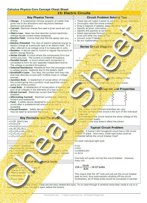 Electric Circuits Physics In Hrs