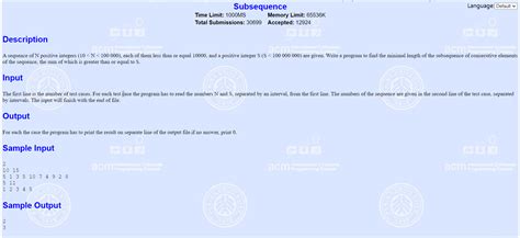 poj 3061subsequence（初见尺取法） poj3061 csdn博客