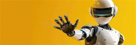 robot assistant shows with his hand stop danger mobile chatbot