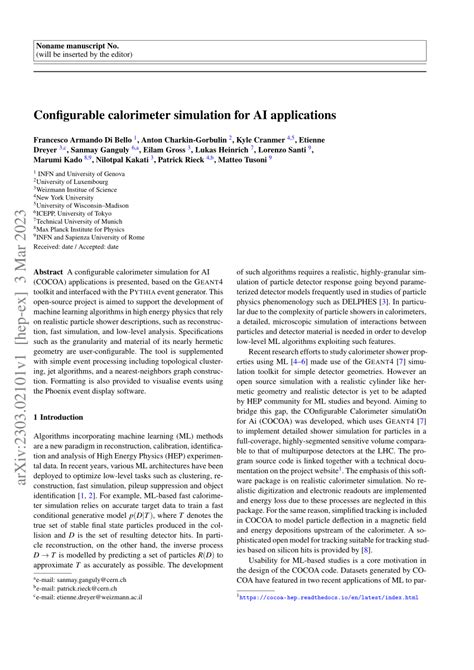 Pdf Configurable Calorimeter Simulation For Ai Applications
