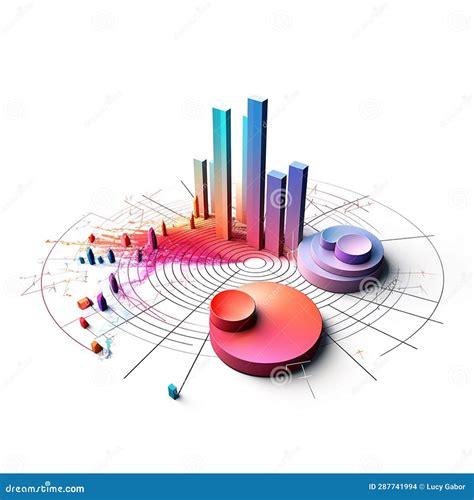 data visualization charts diagrams vibrantly illustration with white