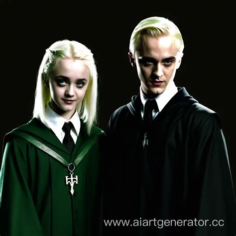 Draco Malfoy Portraying Slytherin Pride In A Timeless Illustration Ai