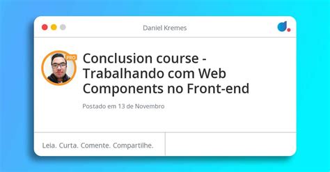 conclusion course trabalhando com web components no front end