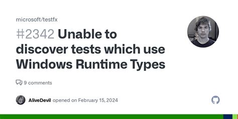 unable to discover tests which use windows runtime types · issue 2342