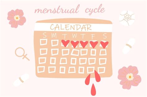 Premium Vector Menstrual Calendar For Menstruation Control And