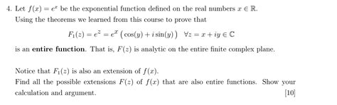 Solved Let F X El Be The Exponential Function Defined Chegg