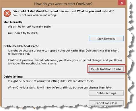 OneNote Has Stopped Working