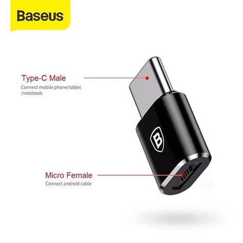 Jual BASEUS Android OTG Converter Type C Micro USB USB Adapter OTG ORIGINAL Shopee Indonesia
