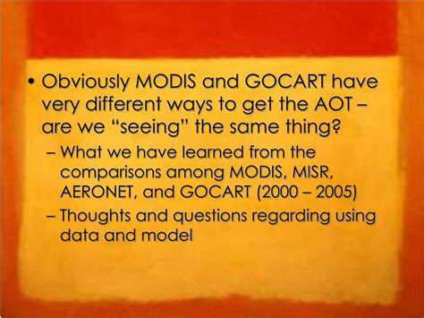 Ppt Multi Year Global Aerosol Distributions From Modis And Misr And Gocart Powerpoint