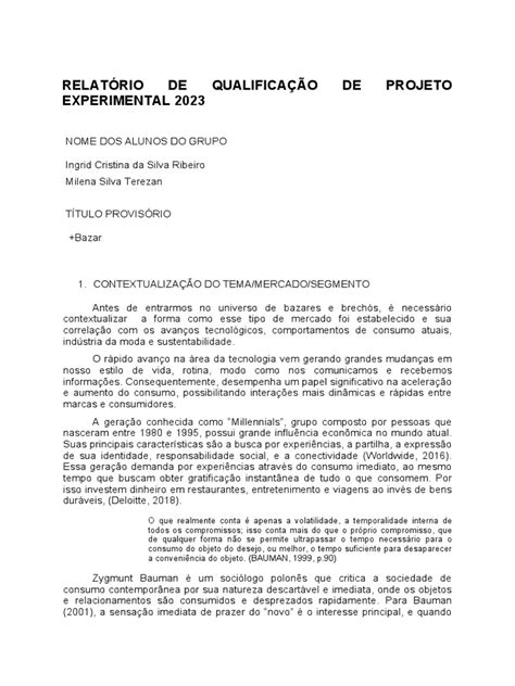 Relatório De Qualificação Testea Pdf