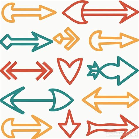 Arrows Hand Drawn Colorful Arrows Clipart