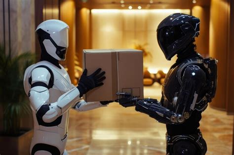 Premium Photo Robotic Delivery Assistant On The Move