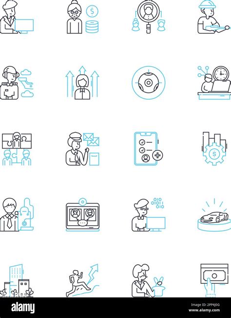 Life Planning Linear Icons Set Goals Ambition Vision Purpose