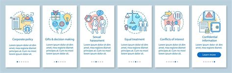 Csr Onboarding Mobile App Page Screen Vector Template Corporate Social