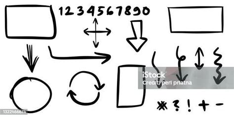 낙서 선 화살표 원 및 곡선 Vectorhand 그린 디자인 요소는 인포 그래픽을 위해 흰색 배경에 격리되어 있습니다 벡터 그림입니다 0명에 대한 스톡 벡터 아트 및 기타
