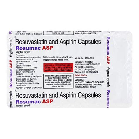Rosumac Asp 10 75mg Capsule 10s Price Uses Side Effects Netmeds