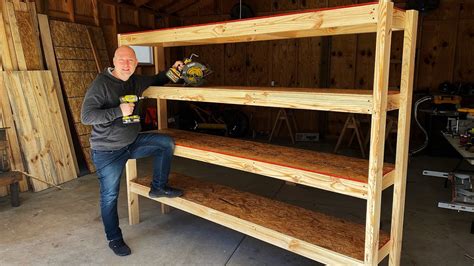 How To Build Garage Storage Shelves Diy Heavy Duty Wooden Shelves