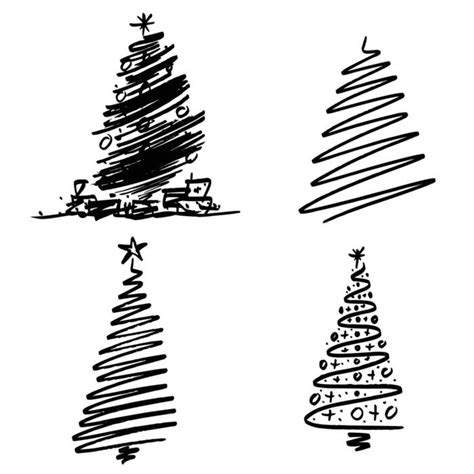 Christmas Tree Line Vector Art Icons And Graphics For Free Download