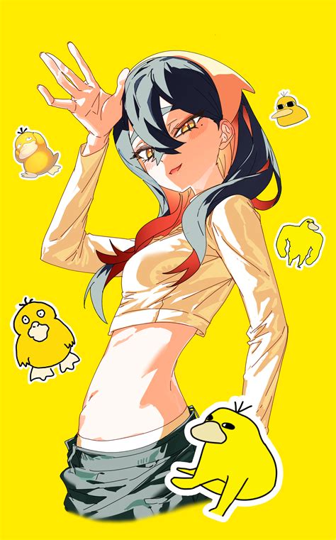 5oh5s2 Carmine Pokemon Psyduck Nintendo Pokemon Pokemon Sv Absurdres Highres 1girl