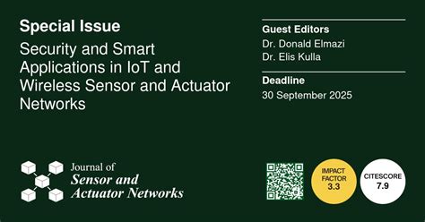 Specialissue Iot Wirelesssensor Actuator Networks Innovation Callforpapers Specialissue