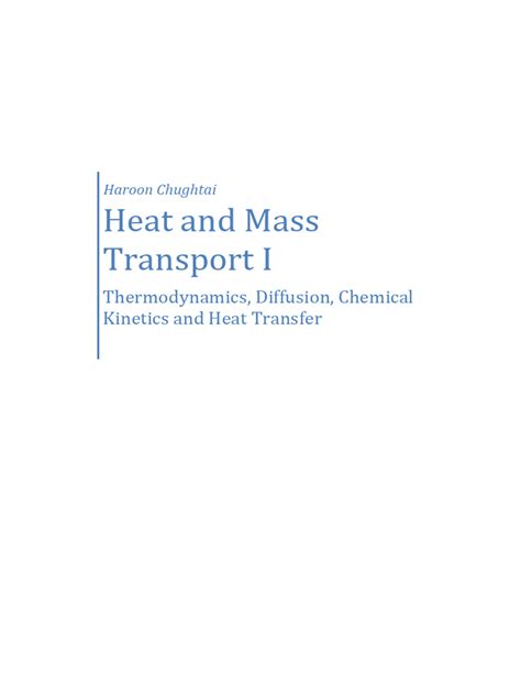 Heat And Mass Transport I Pdf Heat Entropy