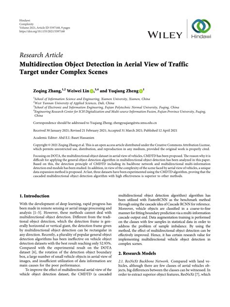 Pdf Multidirection Object Detection In Aerial View Of Traffic Target