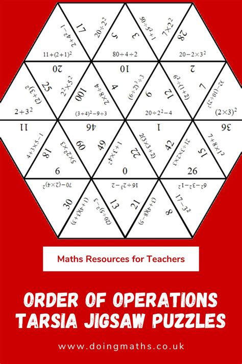 Bodmas Practice Tarsia Jigsaw Puzzles Mathematics Bidmas Pemdas