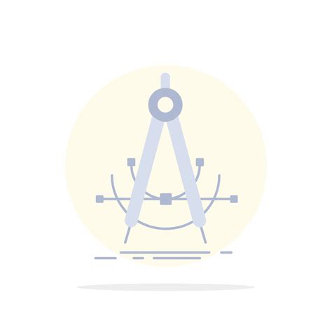 Precision Accure Geometry Compass Measurement Flat Color Icon Vector