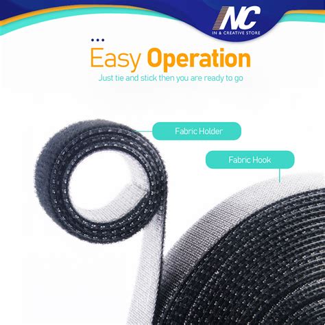 Velcro Nylon Cable Ties Reusable Hook Loop Straps For Cable Management Shopee Malaysia
