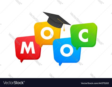 Mooc Massive Open Online Course Icon Label Vector Image