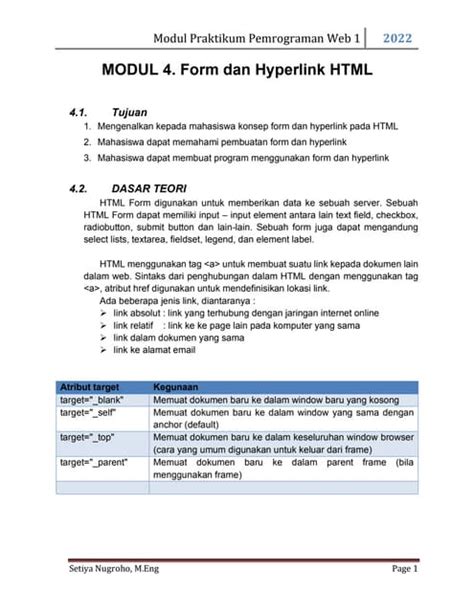 Modul 4 Web Programming Html Form And Hyperlinkpdf