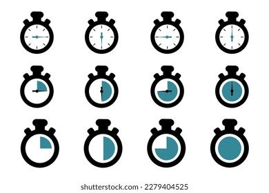 Timer Clock Icon Set Different Vector Stock Vector Royalty Free Shutterstock