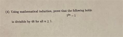 solved 4 using mathematical induction prove that the