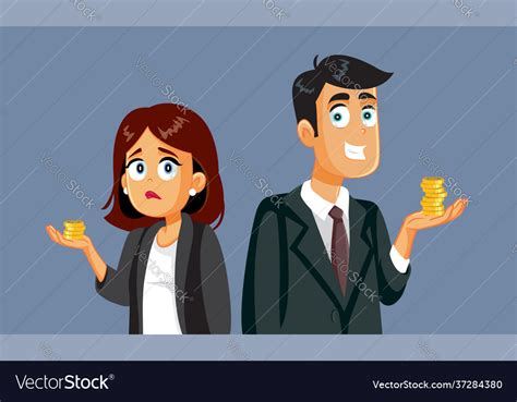 Pay Gap Gender Wage Difference Concept Royalty Free Vector