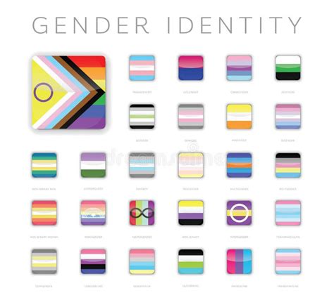 Gender Identity Pride Flag Waving Animation App Icon Vector Stock