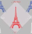 Seamless Floral Pattern With Eiffel Towers On Vector Image