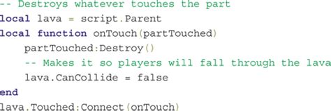 Code Snippets Coding With Roblox Lua In Hours The Official Roblox Guide Book
