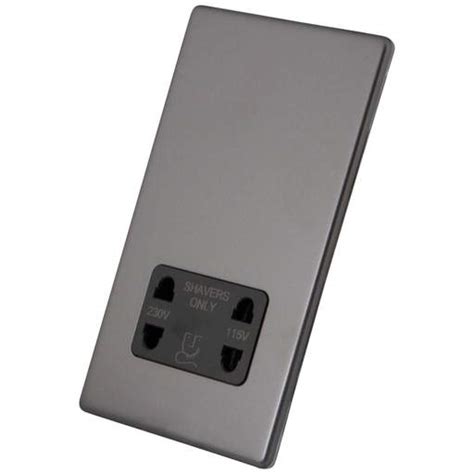 M2 Decorative Screwless Dual Voltage Shaver Socket Black Insert