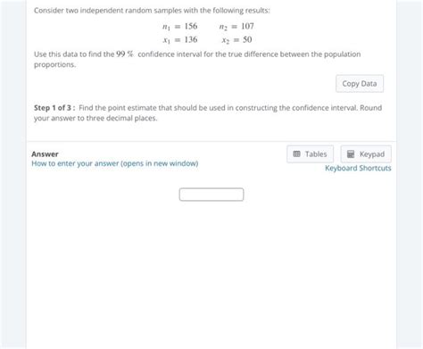 Solved Consider Two Independent Random Samples With The
