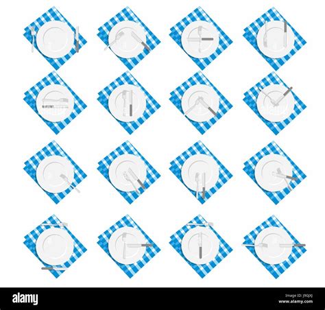 Restaurant Etiquette Top View Rules Of Conduct At Table While Eating An Empty Plate And Fork