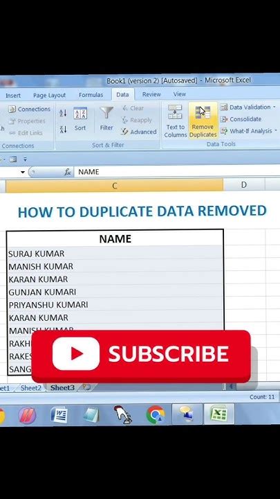 Shorts Exceltricks Remove Duplicate In Microsoft Excel
