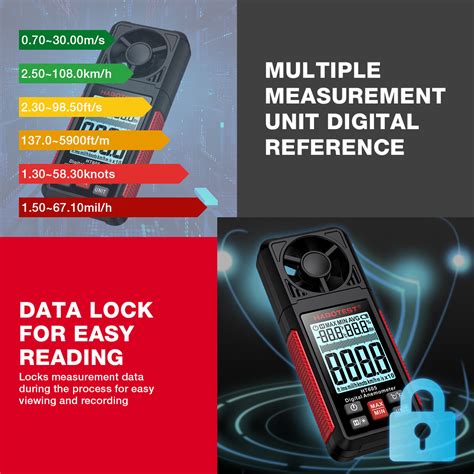 Habotest Ht605 Digital Anemometer Portable Wind Speed Meter Air Velocity Gauge Windmeter Lcd
