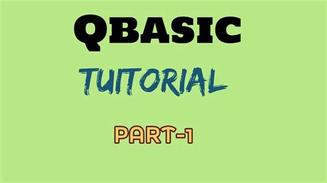 Qbasic For Class 7 Youtube