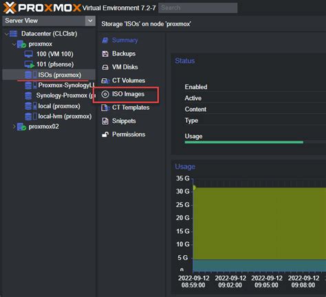 Proxmox Create Iso Storage Location Disk Space Error Virtualization