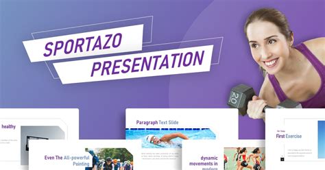 Спортивный шаблон Powerpoint Спорт Шаблоны презентаций Включая график и диаграмма Envato