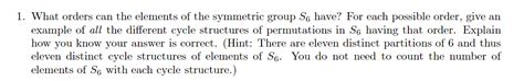 solved 1 what orders can the elements of the symmetric