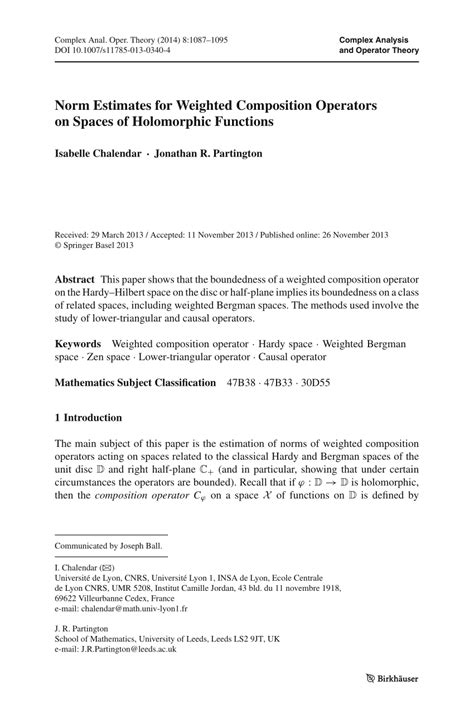 Pdf Norm Estimates For Weighted Composition Operators On Spaces Of Holomorphic Functions