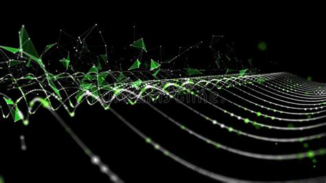Futuristic Background Grid Quantum Computing From Dots In Wevy Rows