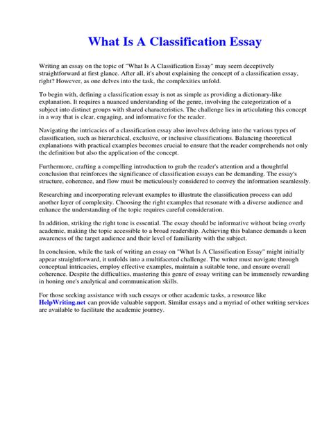 What Is A Classification Essay Pdf Chi Squared Distribution Essays