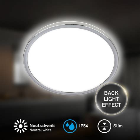 Led φωτιστικό οροφής μπάνιου Pulap Ø 29 Cm χρώμα χρώμιολευκό μέταλλο